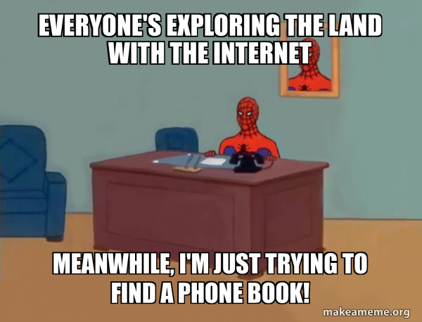 Everyone's exploring the land with the internet Meanwhile, I'm just ...