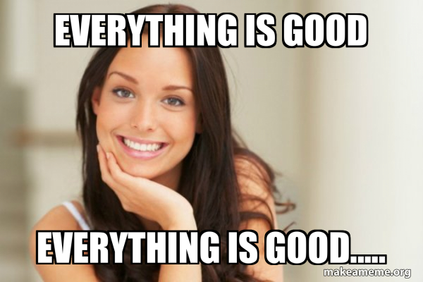 Everything is good everything is good..... - Good Girl Gina Meme Generator