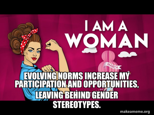 Evolving norms increase my participation and opportunities, leaving ...