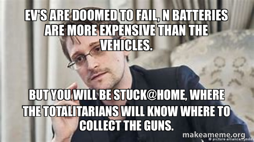 EV's are doomed to fail, n batteries are more expensive than the ...
