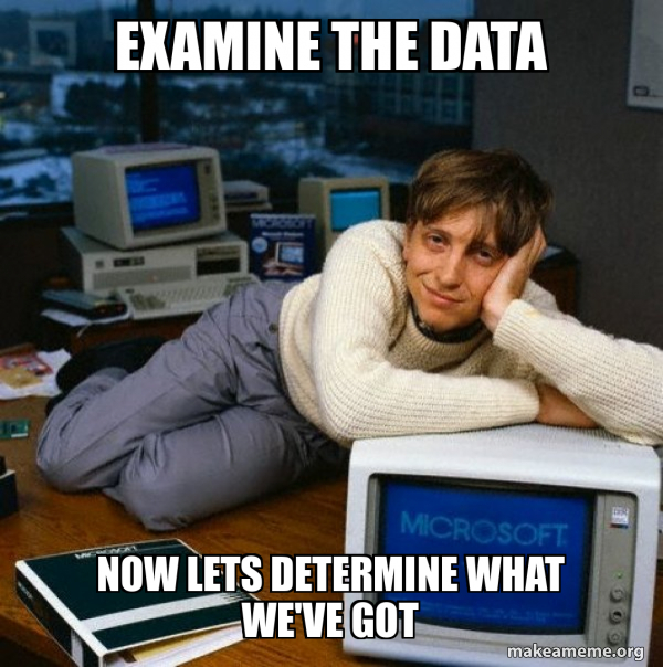 Examine the data Now lets determine what we've got - Sexy Bill Gates ...