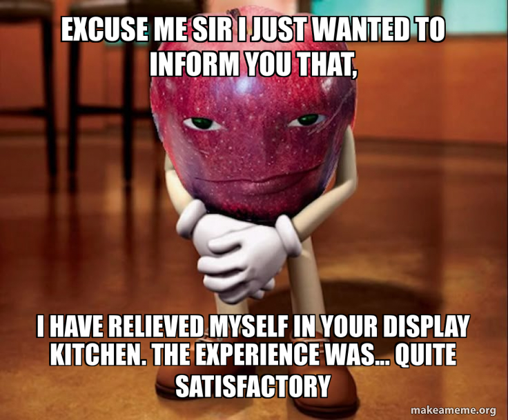 EXCUSE ME SIR I just wanted to inform you that, I have relieved myself ...