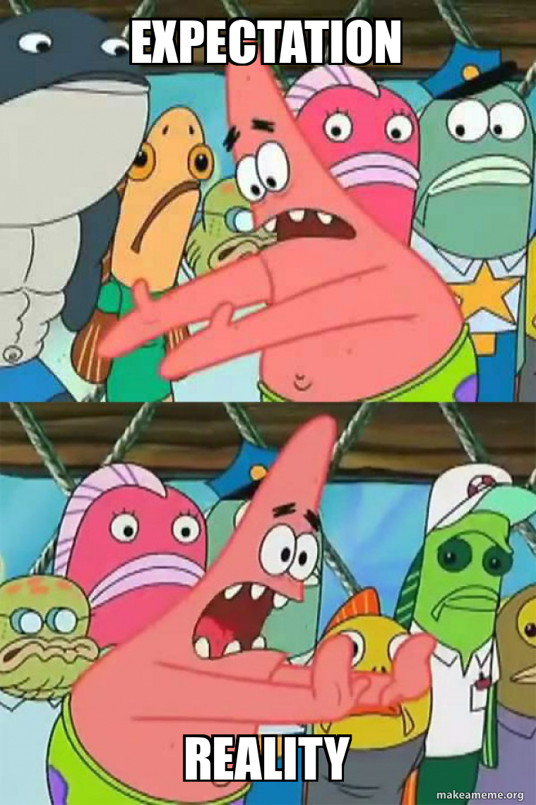 Expectation Reality - Push It Somewhere Else Patrick Meme Generator