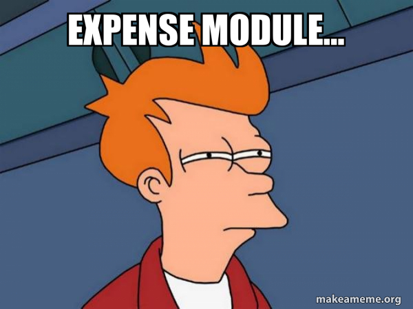 Expense module... - Futurama Fry Meme Generator