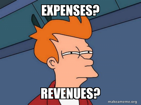 expenses? revenues? - Futurama Fry Meme Generator
