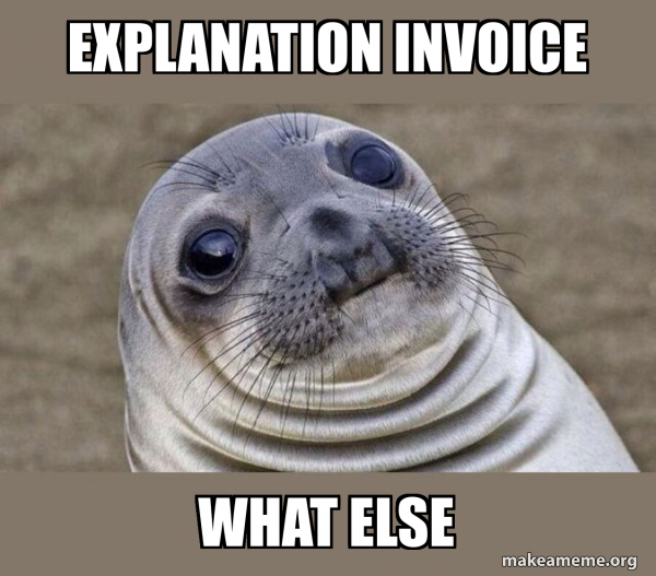 Explanation invoice what else - Squeamish Seal Meme Generator