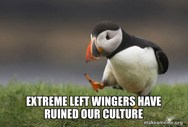 Extreme left wingers have ruined our culture - Unpopular Opinion Puffin ...
