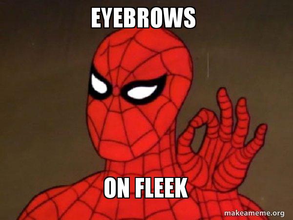 eyebrows on fleek - Spiderman - Care factor Zero Meme Generator
