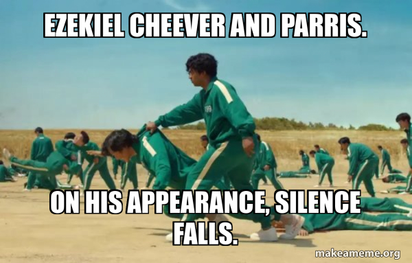 Ezekiel Cheever and Parris. On his appearance, silence falls. - Squid ...