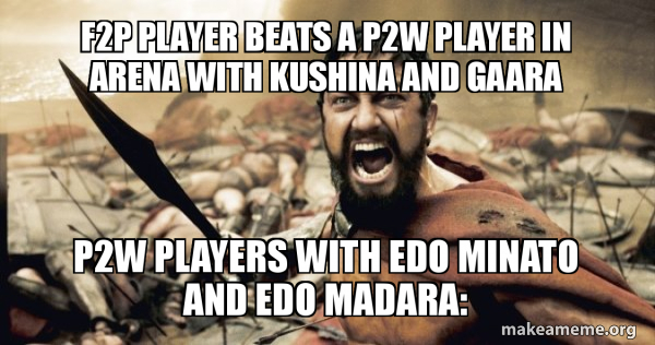 f2p player beats a p2w player in arena with kushina and gaara p2w ...