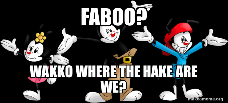 FABOO? wakko where the hake are we? Meme Generator