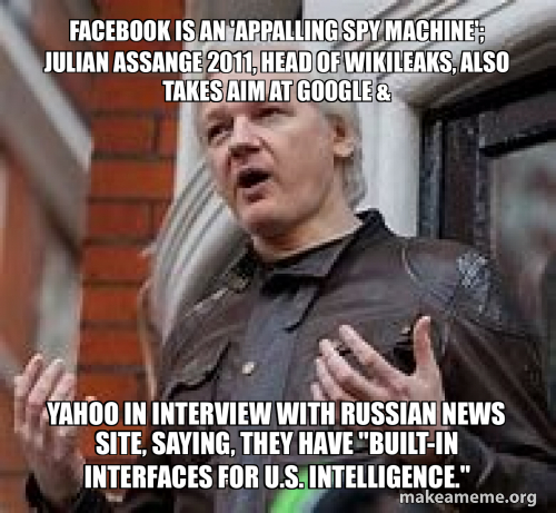 Facebook is an 'appalling spy machine'; Julian Assange 2011, head of ...