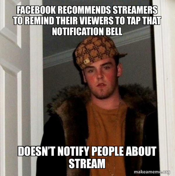Facebook recommends streamers to remind their viewers to tap that ...
