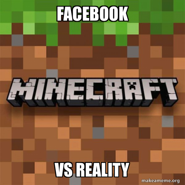 Facebook Vs reality - Minecraft Meme Generator