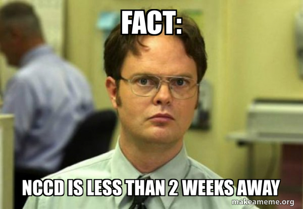 FACT: NCCD is less than 2 weeks away - Schrute Facts (Dwight Schrute ...