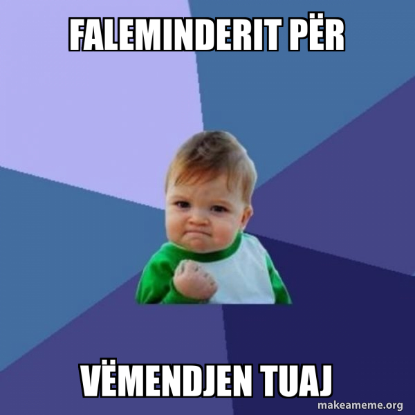 Faleminderit për vëmendjen tuaj - Success Kid Meme Generator