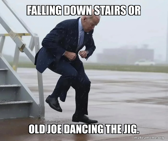 Falling down stairs or Old Joe Dancing the jig. - Joey Meme Generator