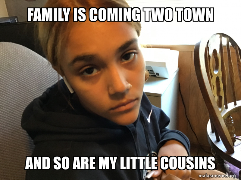 Family is coming tWo town And so are my little Cousins Meme Generator