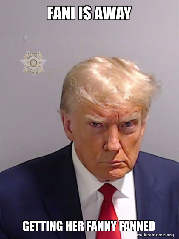 fani is away getting her fanny fanned - Donald Trump Mugshot Meme Generator