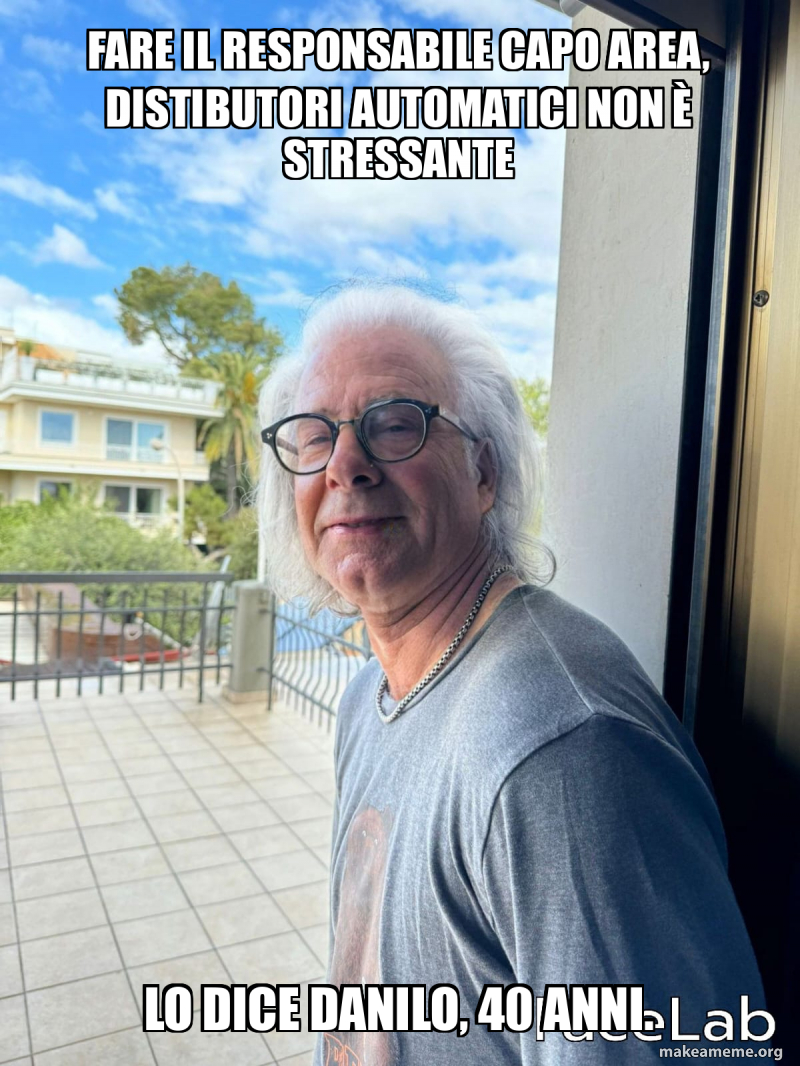 fare il responsabile capo area, distibutori automatici non è stressante ...