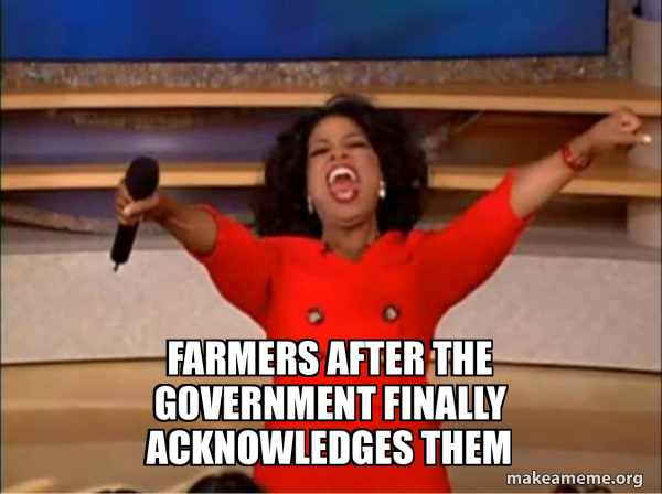 Farmers after the government finally acknowledges them - Oprah Winfrey ...