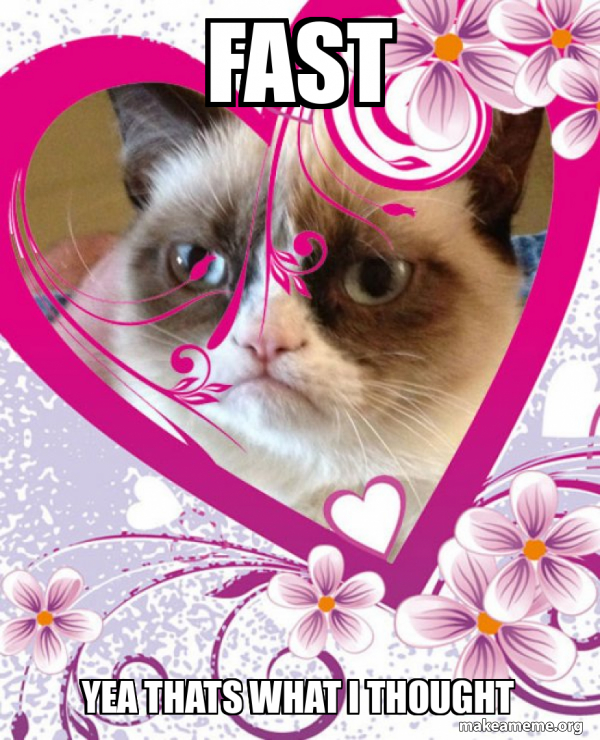 Fast Yea thats what I thought - Grumpy cat Valentines Day Meme Generator