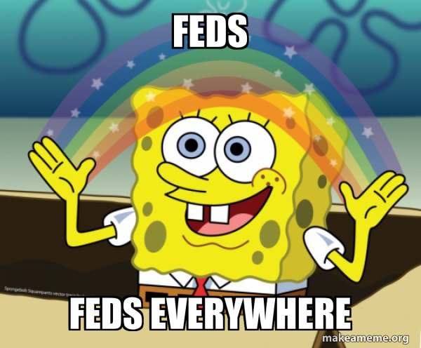 FEDS FEDS EVERYWHERE - Rainbow SpongeBob Meme Generator