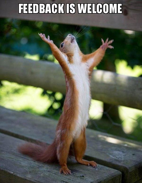 Feedback is welcome - Happy Squirrel Meme Generator