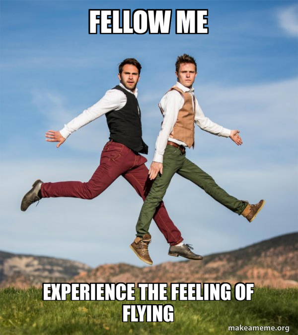 fellow me experience the feeling of flying - Real Best Friend Meme ...