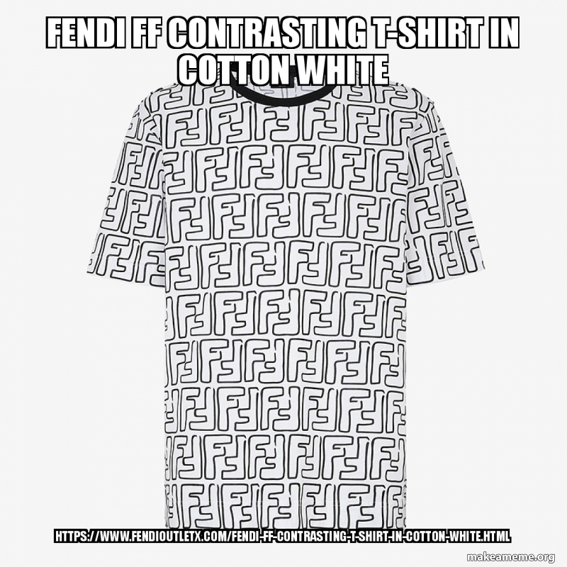 Fendi FF Contrasting T-Shirt In Cotton White https://www.fendioutletx ...