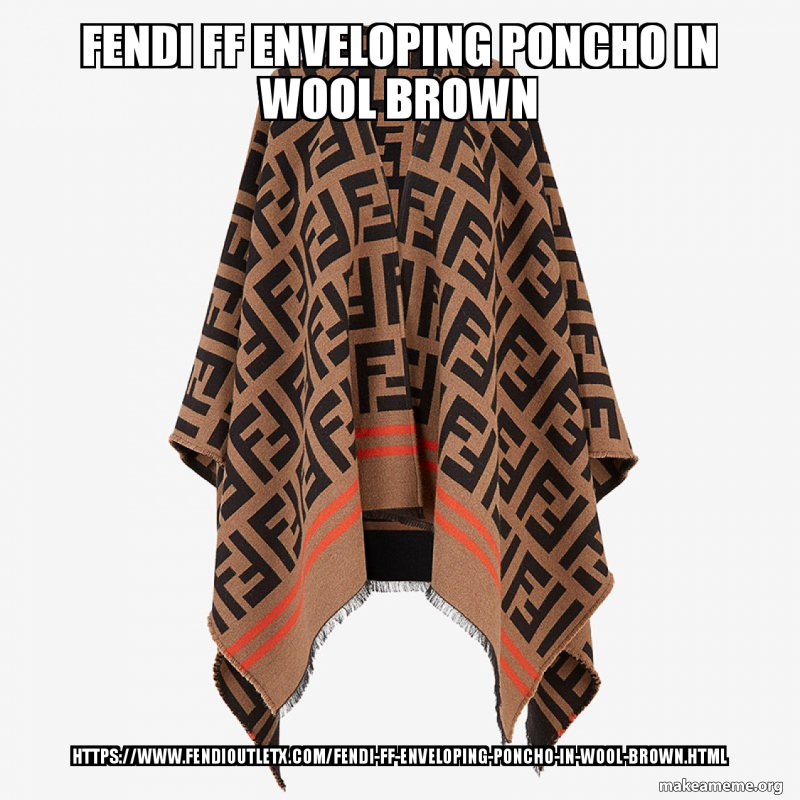 Fendi FF Enveloping Poncho In Wool Brown https://www.fendioutletx.com ...