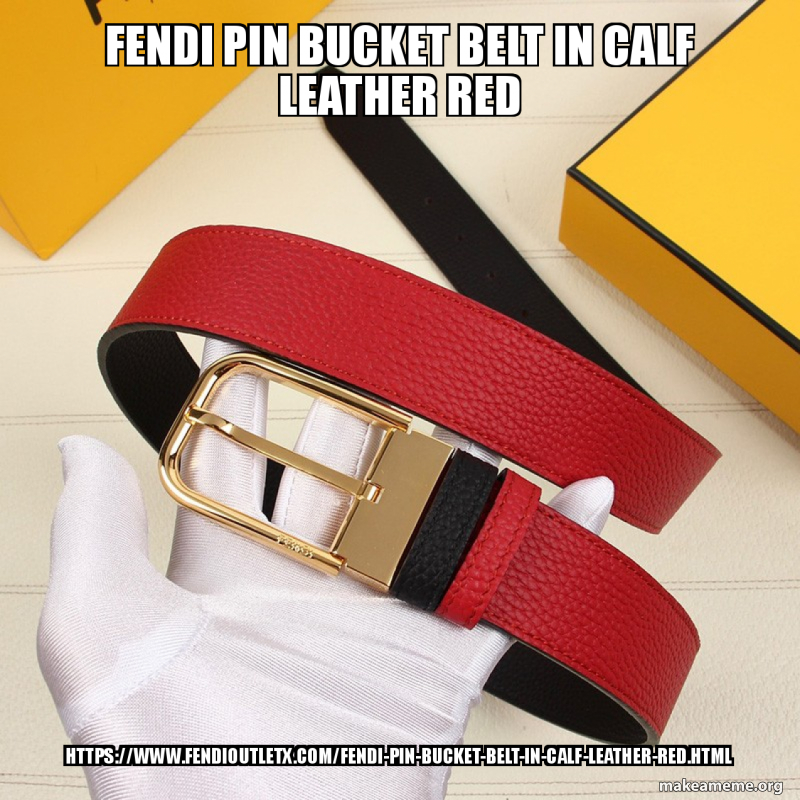Fendi Pin Bucket Belt In Calf Leather Red https://www.fendioutletx.com ...