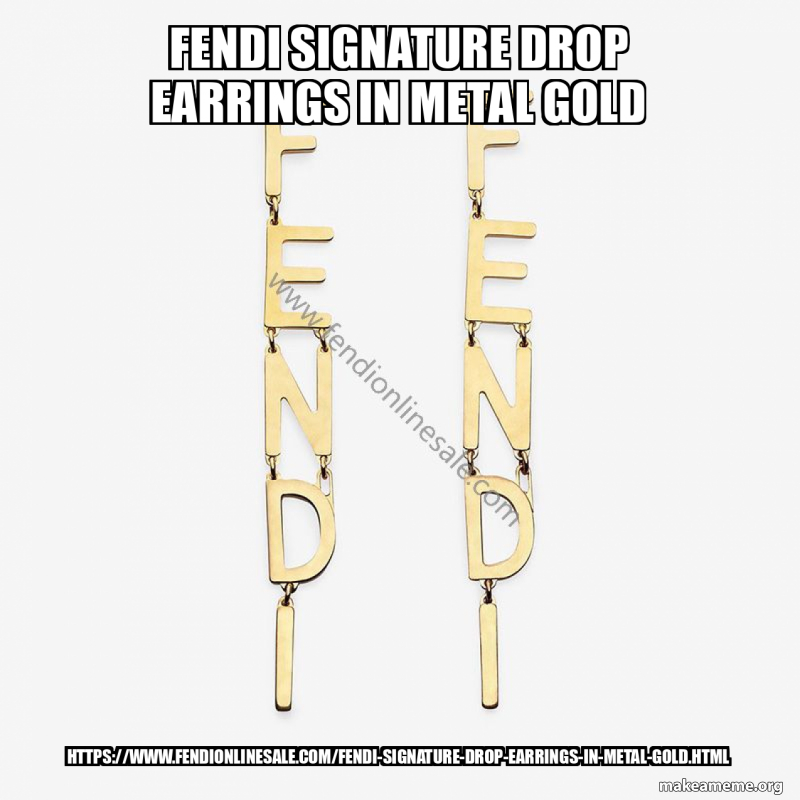 Fendi Signature Drop Earrings In Metal Gold https://www.fendionlinesale ...
