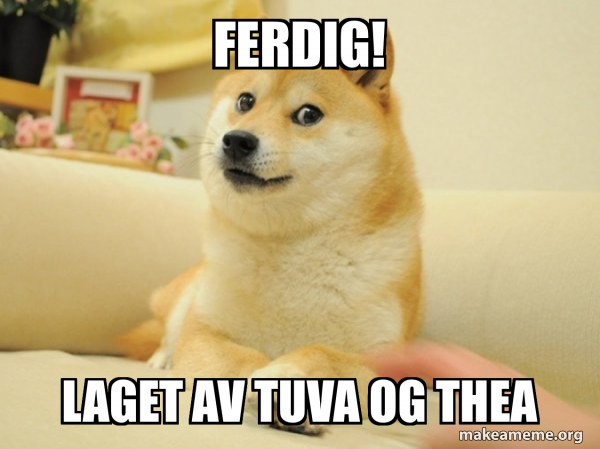 FERDIG! laget av Tuva og Thea - Doge Meme Generator