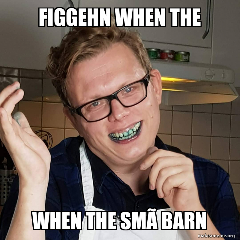 figgehn when the when the små barn Meme Generator