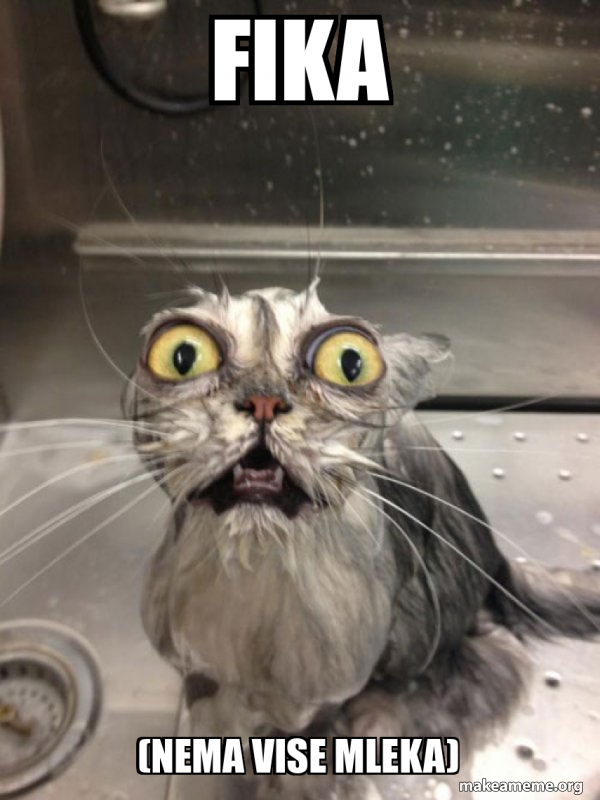 Fika (Nema vise mleka) - Cat bath Meme Generator
