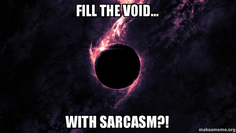 Fill the void... With sarcasm?! Meme Generator