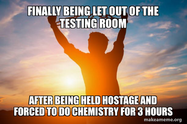 finally being let out of the testing room after being held hostage and ...