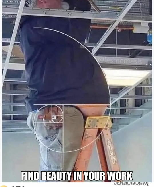 Find beauty in your work Meme Generator