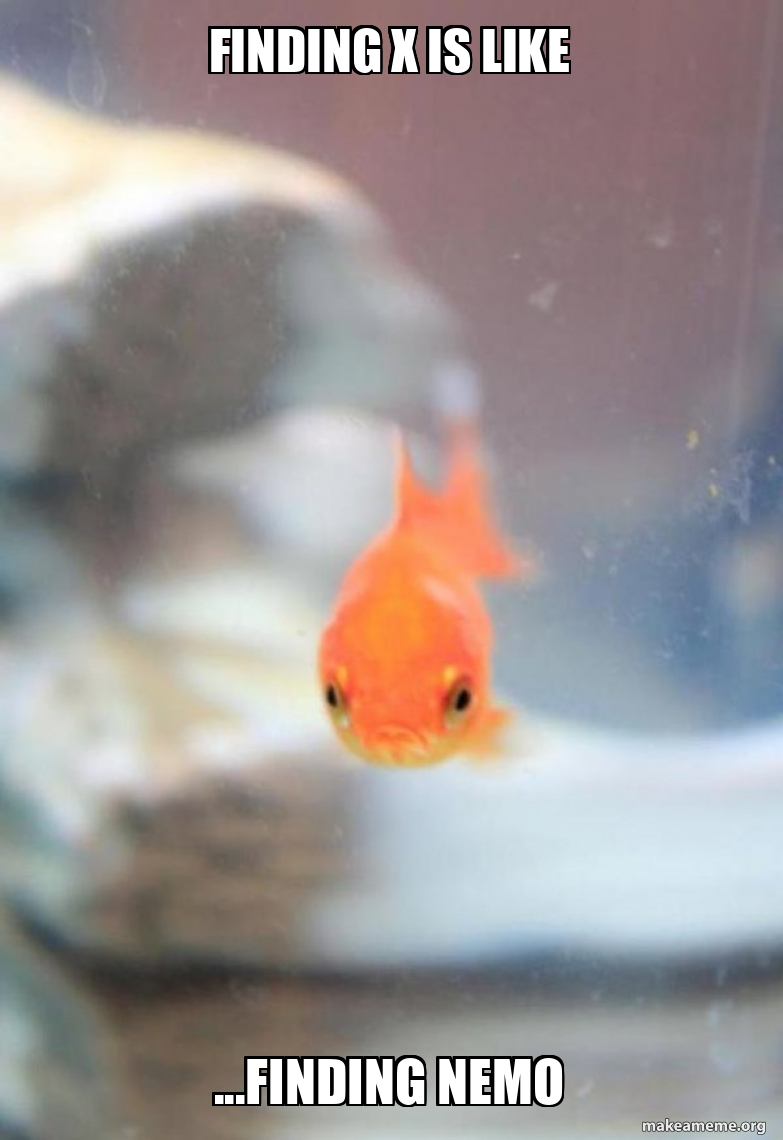 Finding x is like ...finding Nemo - Grumpy Fish | Make a Meme