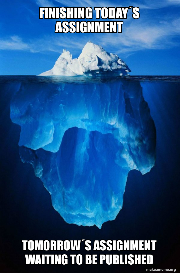 Finishing today´s assignment Tomorrow´s assignment waiting to be ...