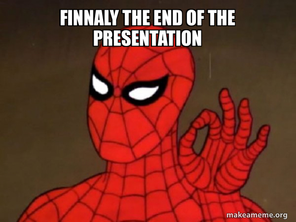 finnaly the end of the presentation - Spiderman - Care factor Zero Meme ...