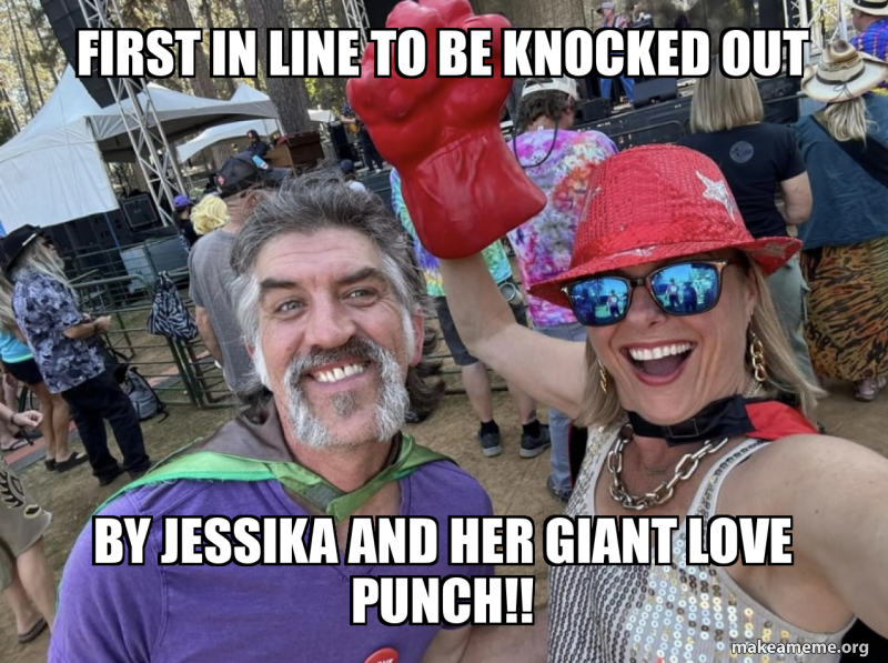 FIRST IN LINE TO BE KNOCKED OUT by jessika and her giant love punch ...