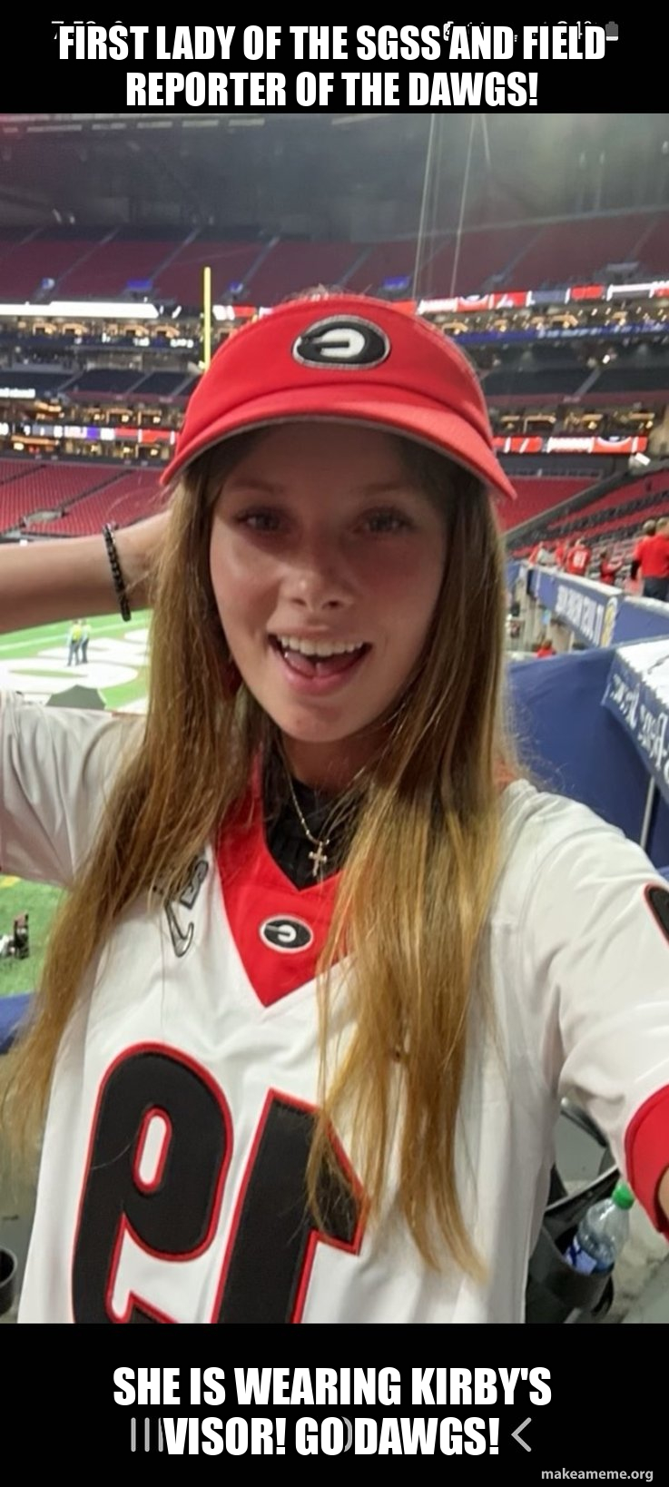 first lady of the sgss and field reporter of the dawgs! she is wearing ...