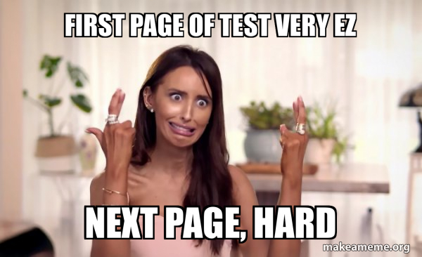 First page of test very ez next page, hard - Cross Fingers - It has to ...