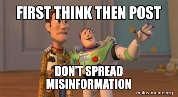 First think then post Don’t spread misinformation - Buzz and Woody (Toy ...
