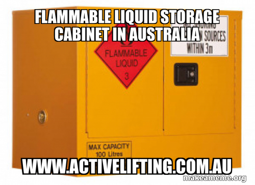 Flammable liquid storage cabinet in Australia www.activelifting.com.au ...