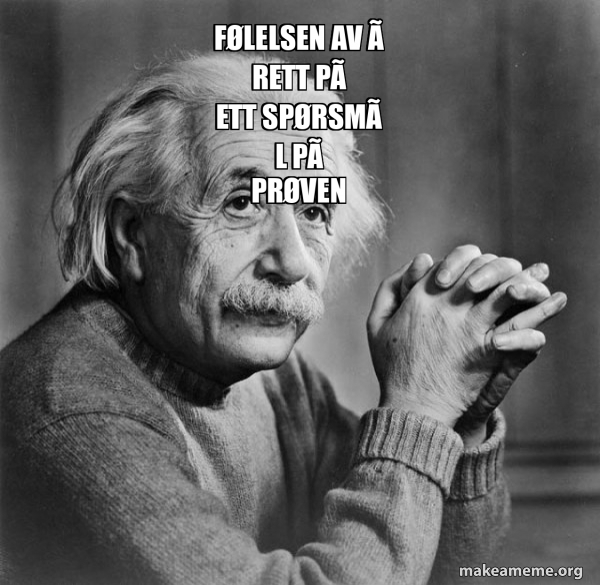 Følelsen av å rett på ett spørsmål på prøven - Serious Albert Einstein ...