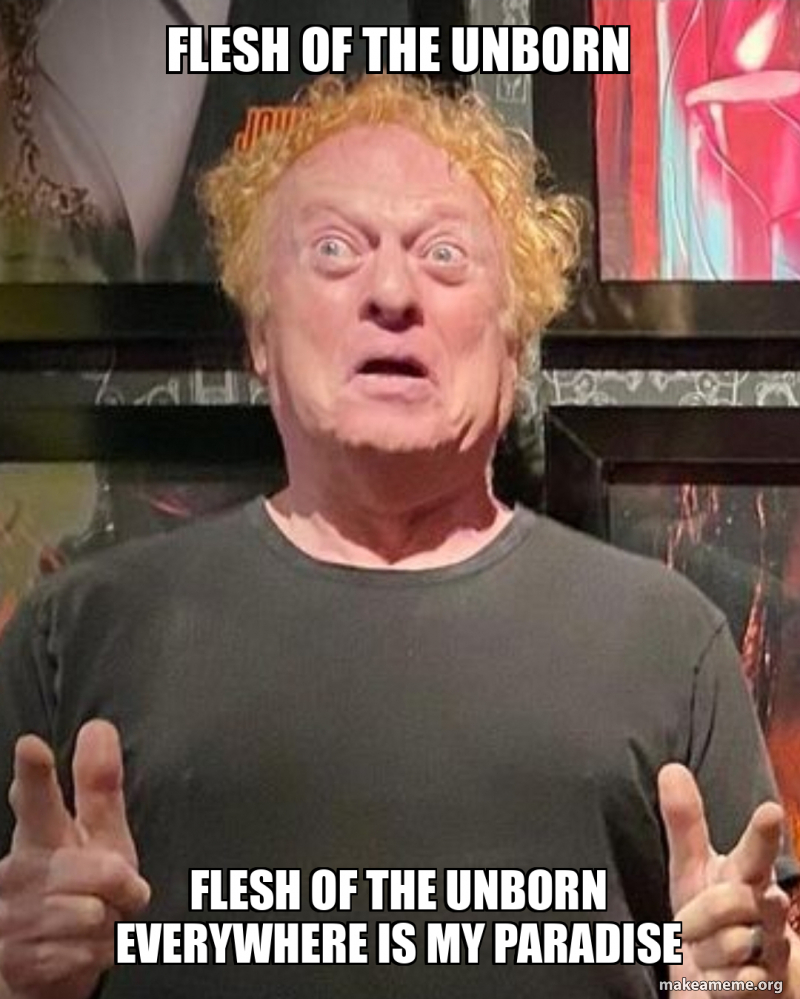 Flesh of the unborn Flesh of the unborn everywhere is my paradise Meme ...