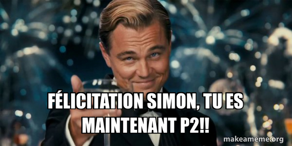 Félicitation Simon, tu es maintenant P2!! - Great Gatsby Reaction ...